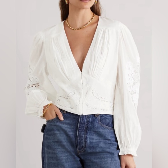 FARM Rio | Tops | Nwt Farm Rio Off White Lace Blouse Top Large | Poshmark